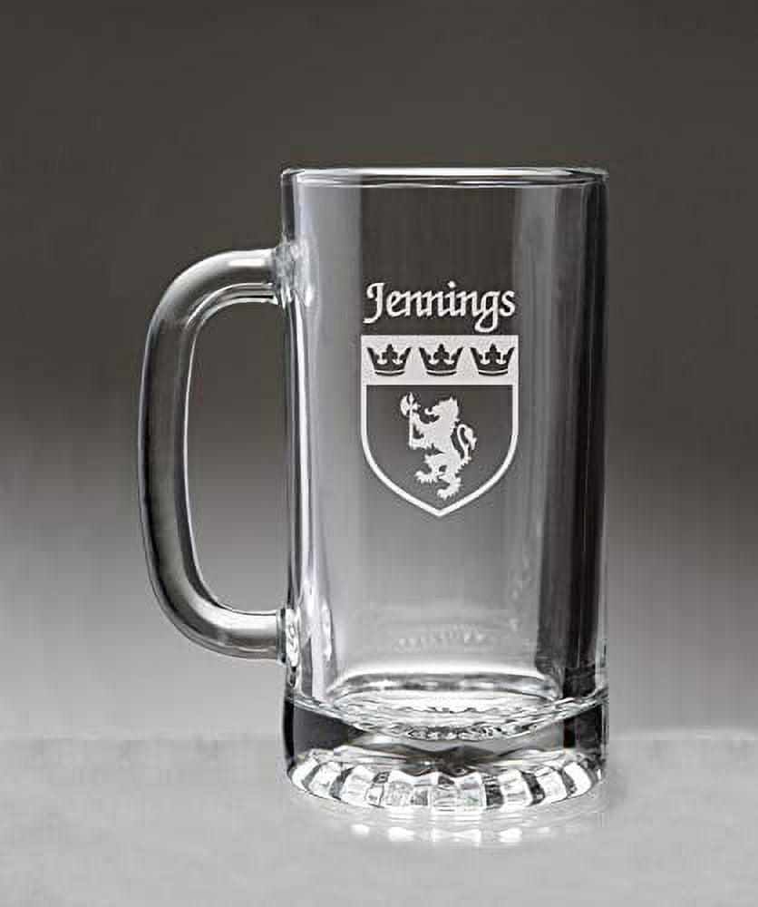 Jennings Irish Coat of Arms Glass Beer Mug (Sand Etched) - Walmart.com