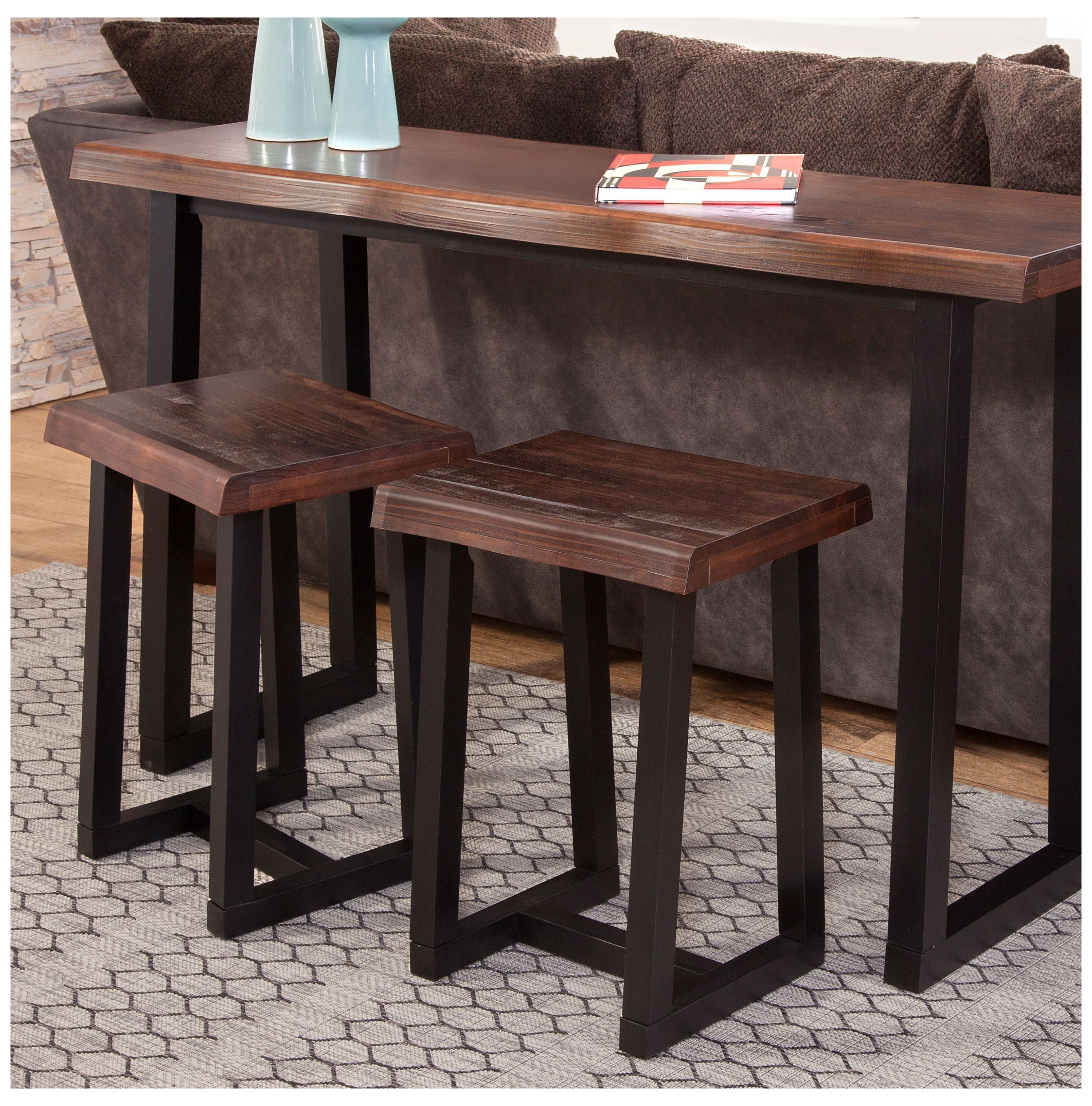 Jennings - Live Edge 3 Piece Counter Set - Brown as Pic - Walmart.com