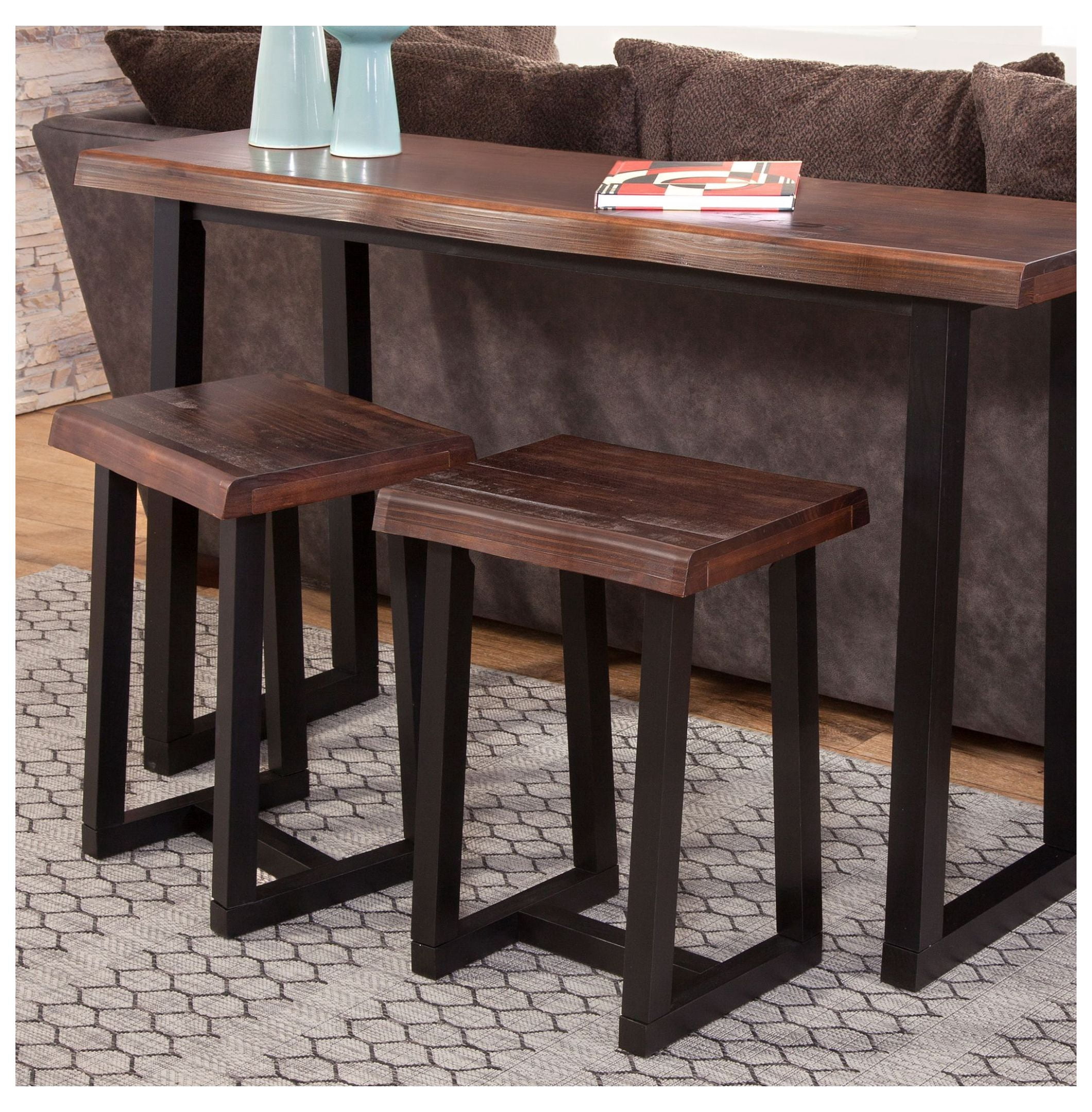 Jennings - Live Edge 3 Piece Counter Set - Brown as Pic - Walmart.com