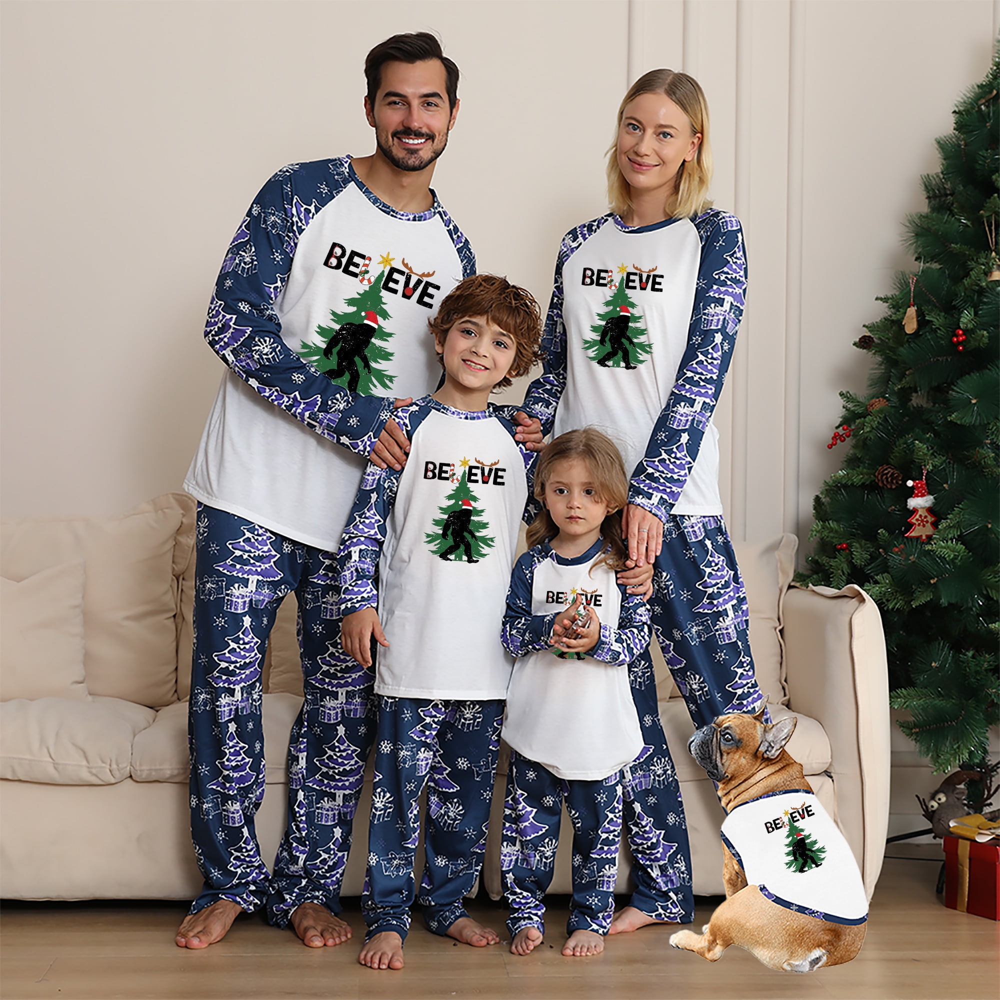 Jenny Christmas Pajama Sets For Family, Believe Bigfoot Print, Plus ...