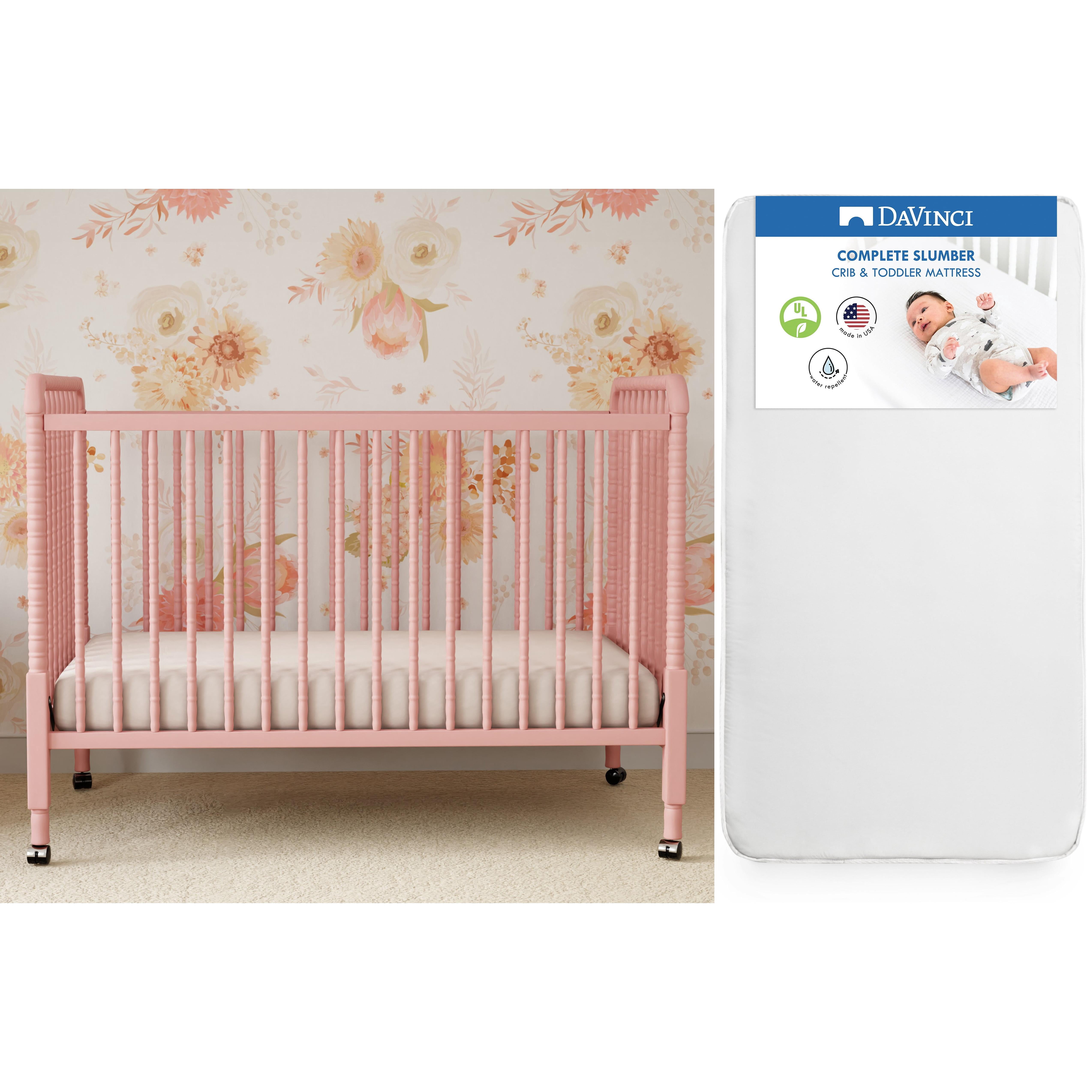 Jenny Lind Crib in Pink and Mattress - Walmart.com