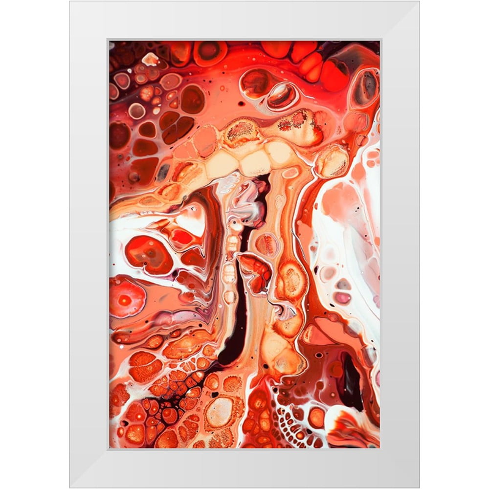 Jenny Rainbow Fine Art 23x32 White Modern Wood Framed Museum Art Print Titled - Fluid Acrylic ...