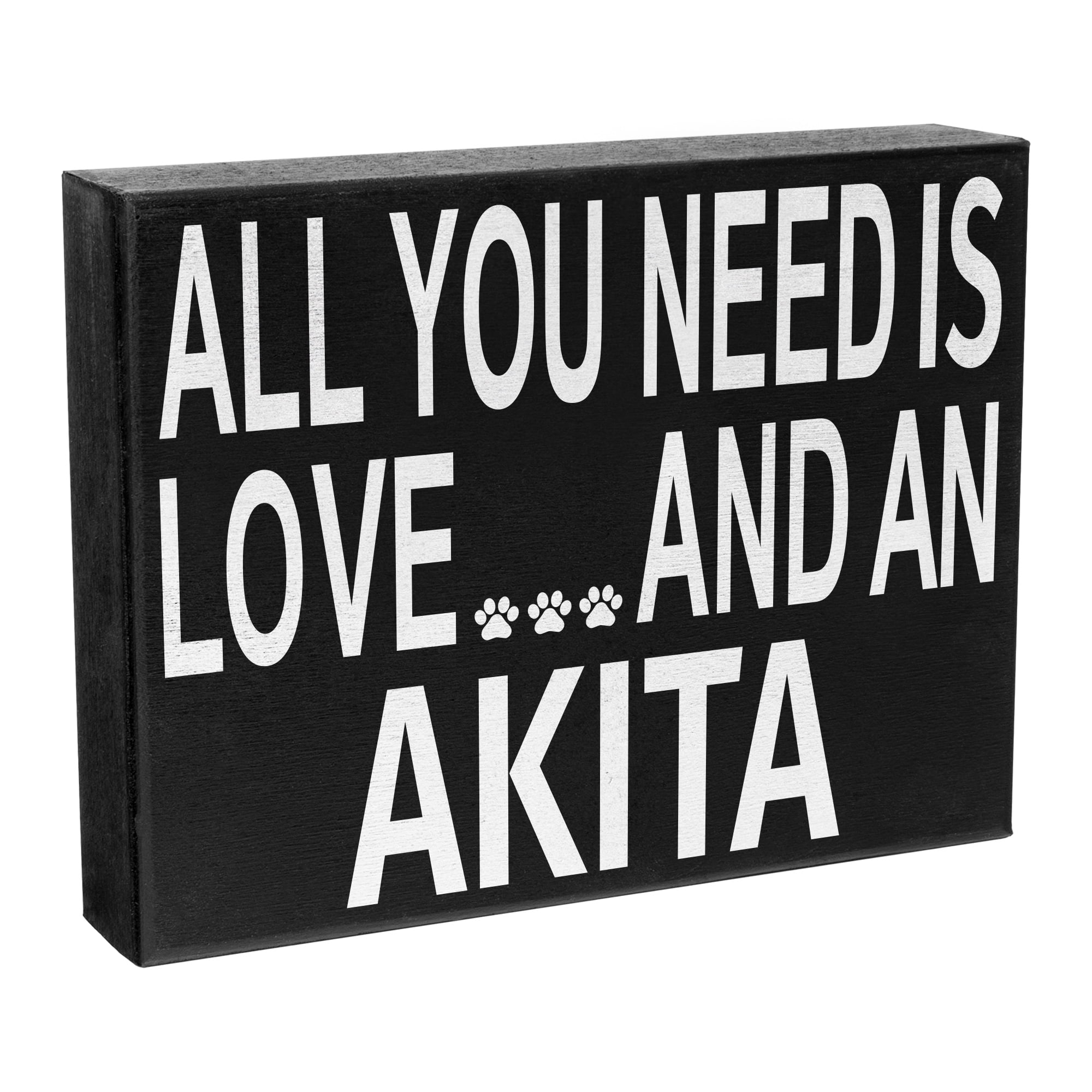 JennyGems All You Need Is Love And An Akita Wooden Sign, Akita Gifts ...