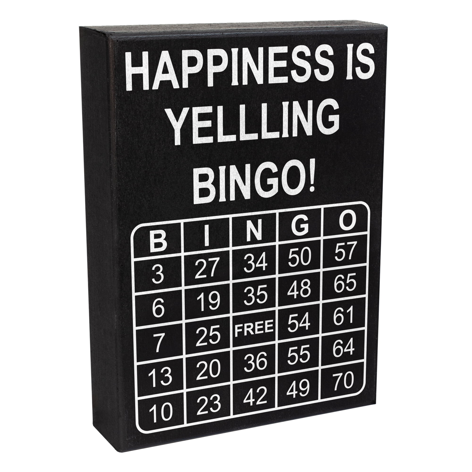 JennyGems Bingo Lover Gifts, Happiness is Yelling Bingo Wood Bingo Sign ...