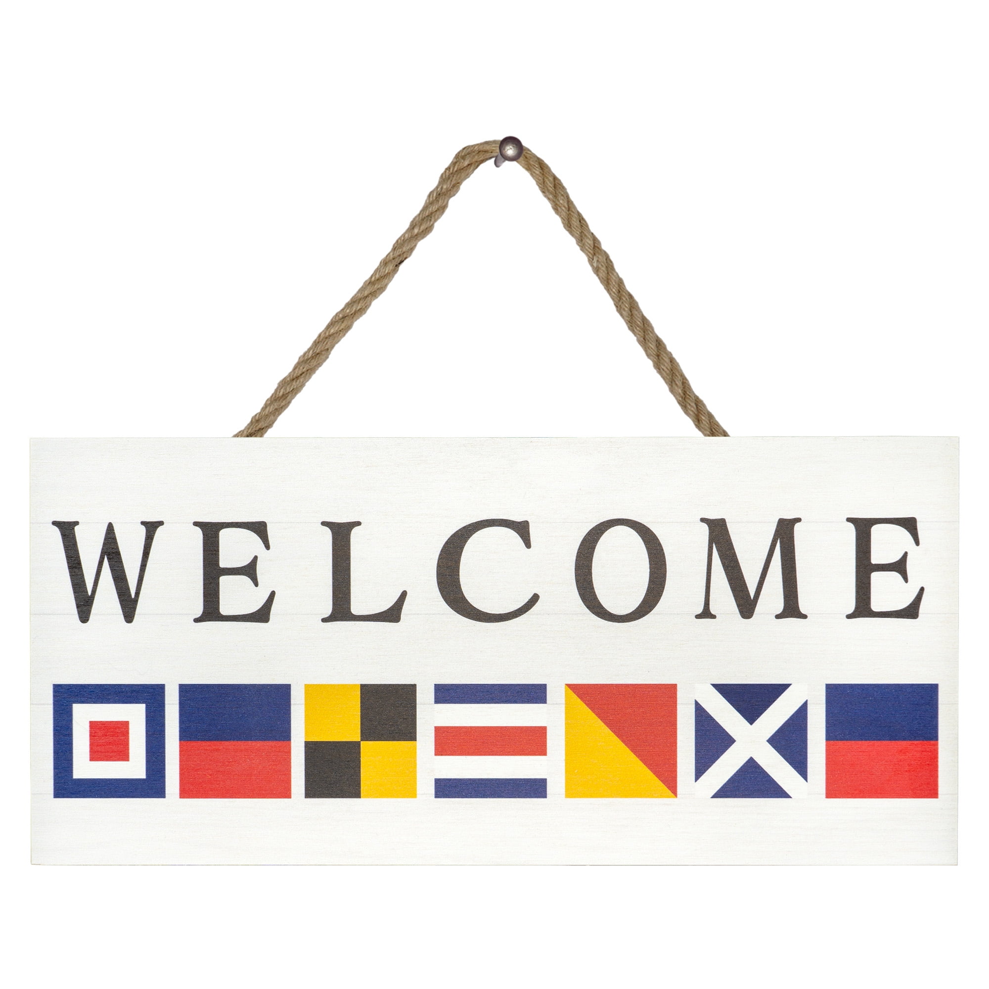 Nautical Flags Coastal Welcome Sign for Front Door, Front Door Decor ...