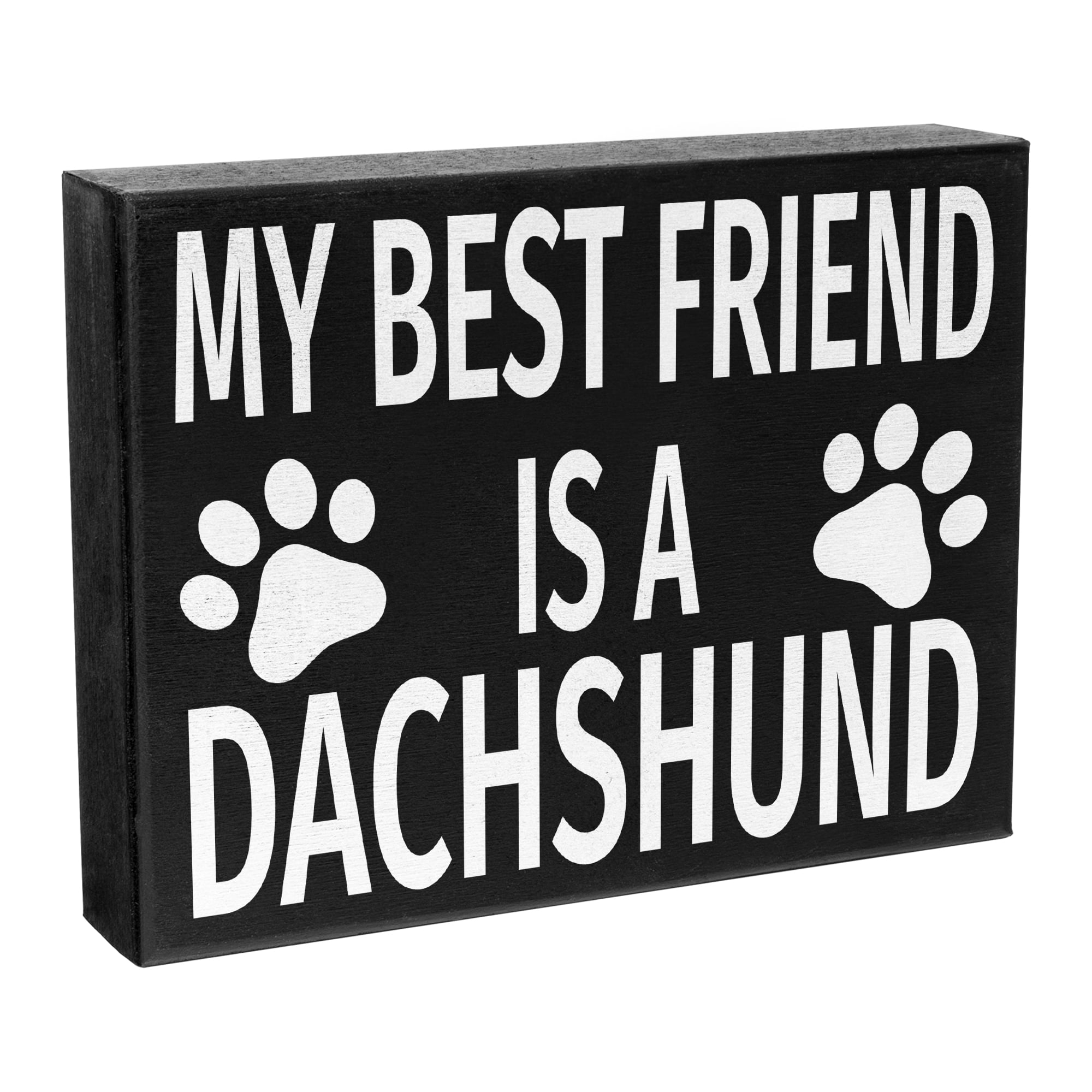 JennyGems Dachshund Sign, My Best Friend Is a Dachshund, 8x6 Inch Wood ...