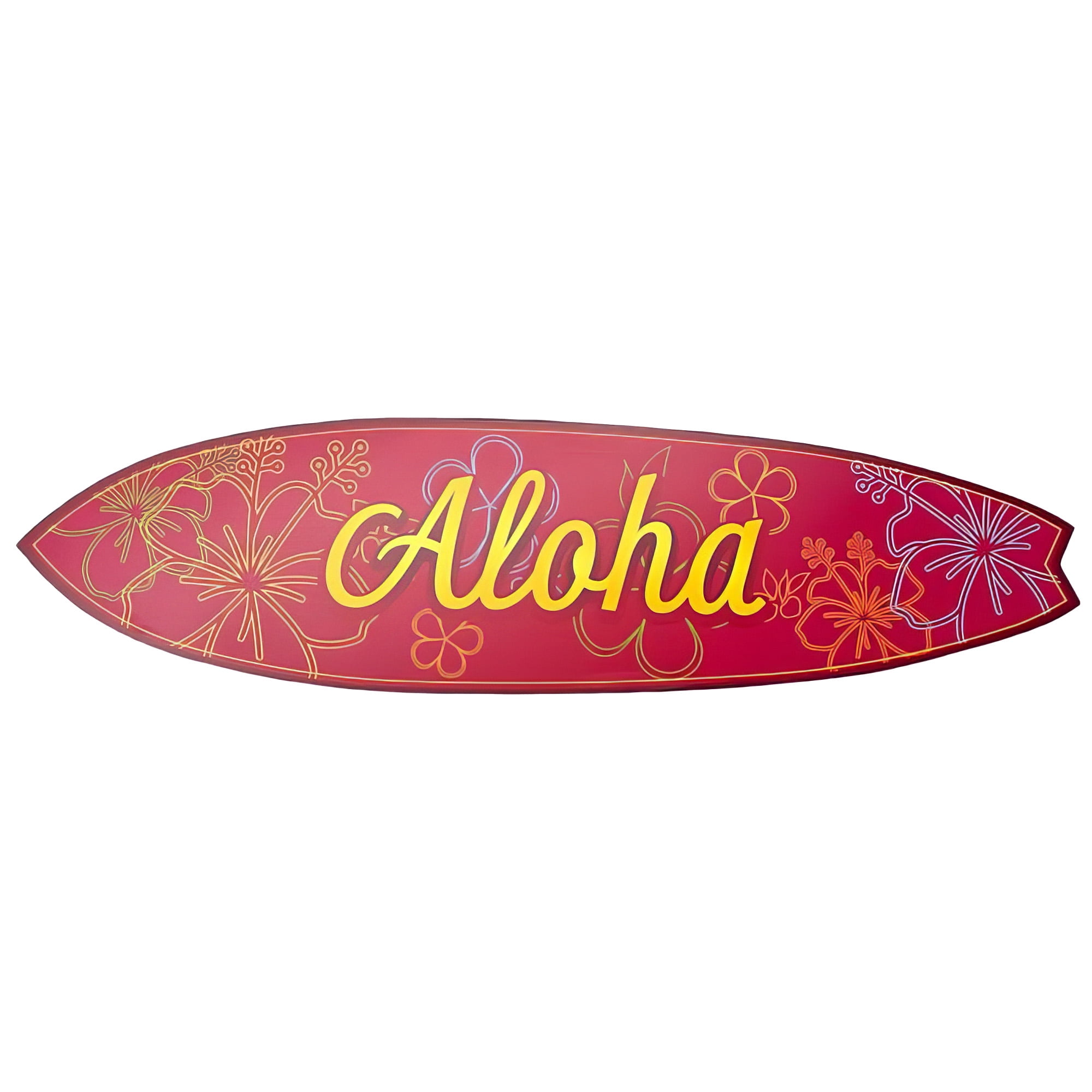 JennyGems Decorative Aloha Surfboard Wall Art, Fuchsia Color, PVC ...
