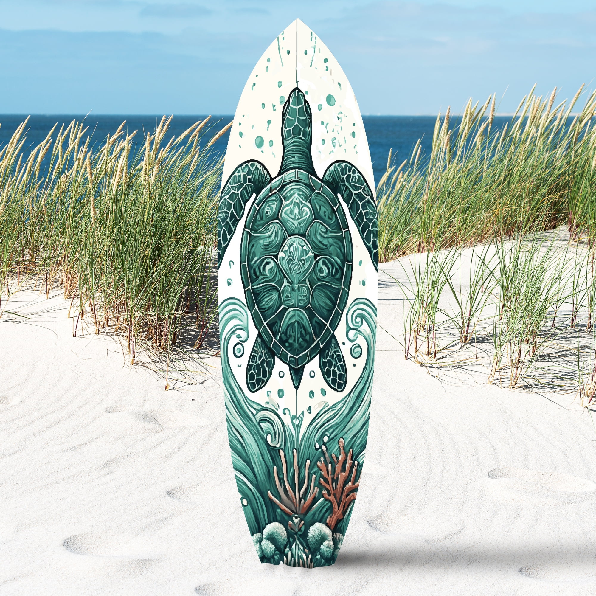 Outdoor Decorative Turtle Surfboard Wall Art, PVC, Turtle Surfboard ...