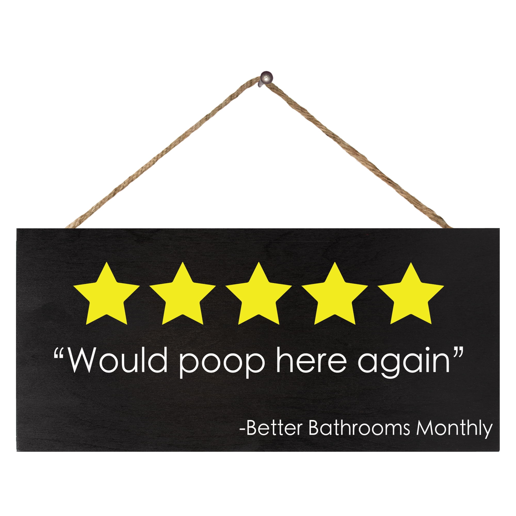 JennyGems Guest Bathroom Decor, Would Poop Here Again Sign, Funny ...