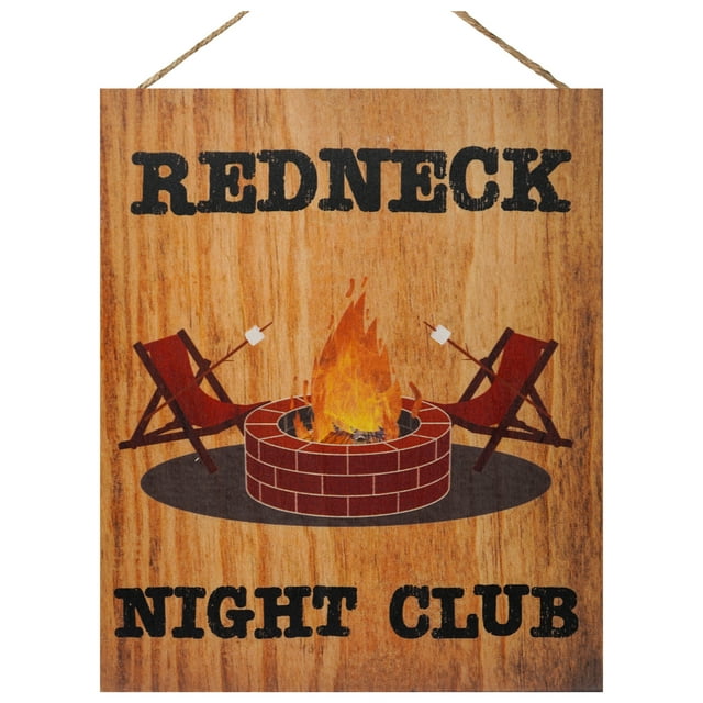 JennyGems Home Bar Decor, Redneck Night Club Wooden Sign, Bonfire Fire ...