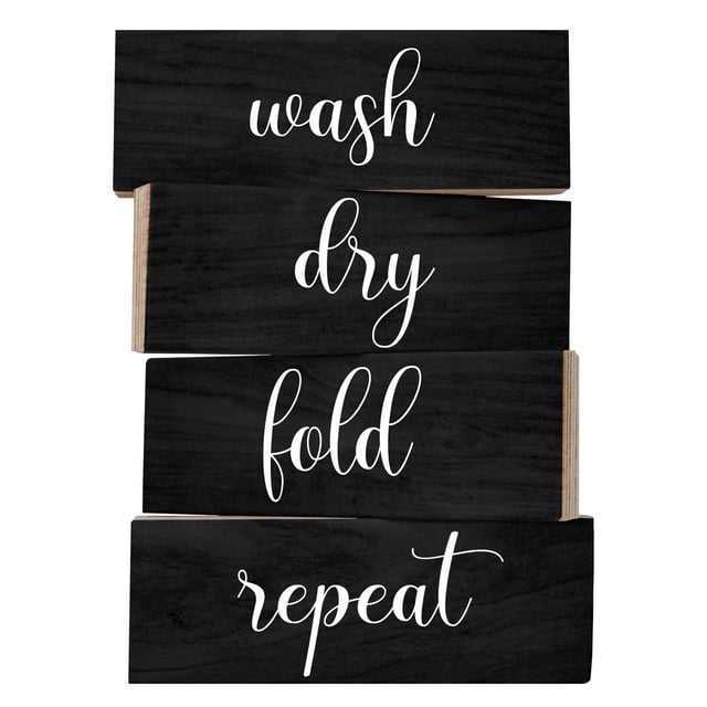 JennyGems Laundry Signs, Farmhouse Laundry Room Decor, Wash Dry Fold ...