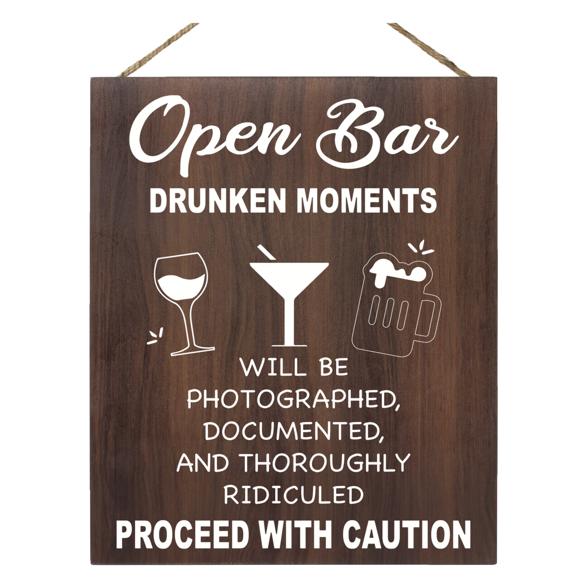 JennyGems Open Bar Wedding Sign, Wedding Reception Signs Drunken ...