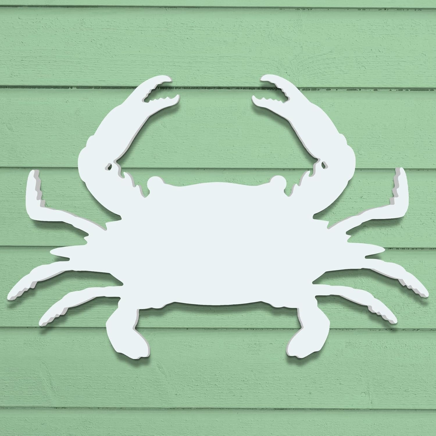 JennyGems Outdoor Crab Wall Decor White PVC Crab Sign for Beach House ...