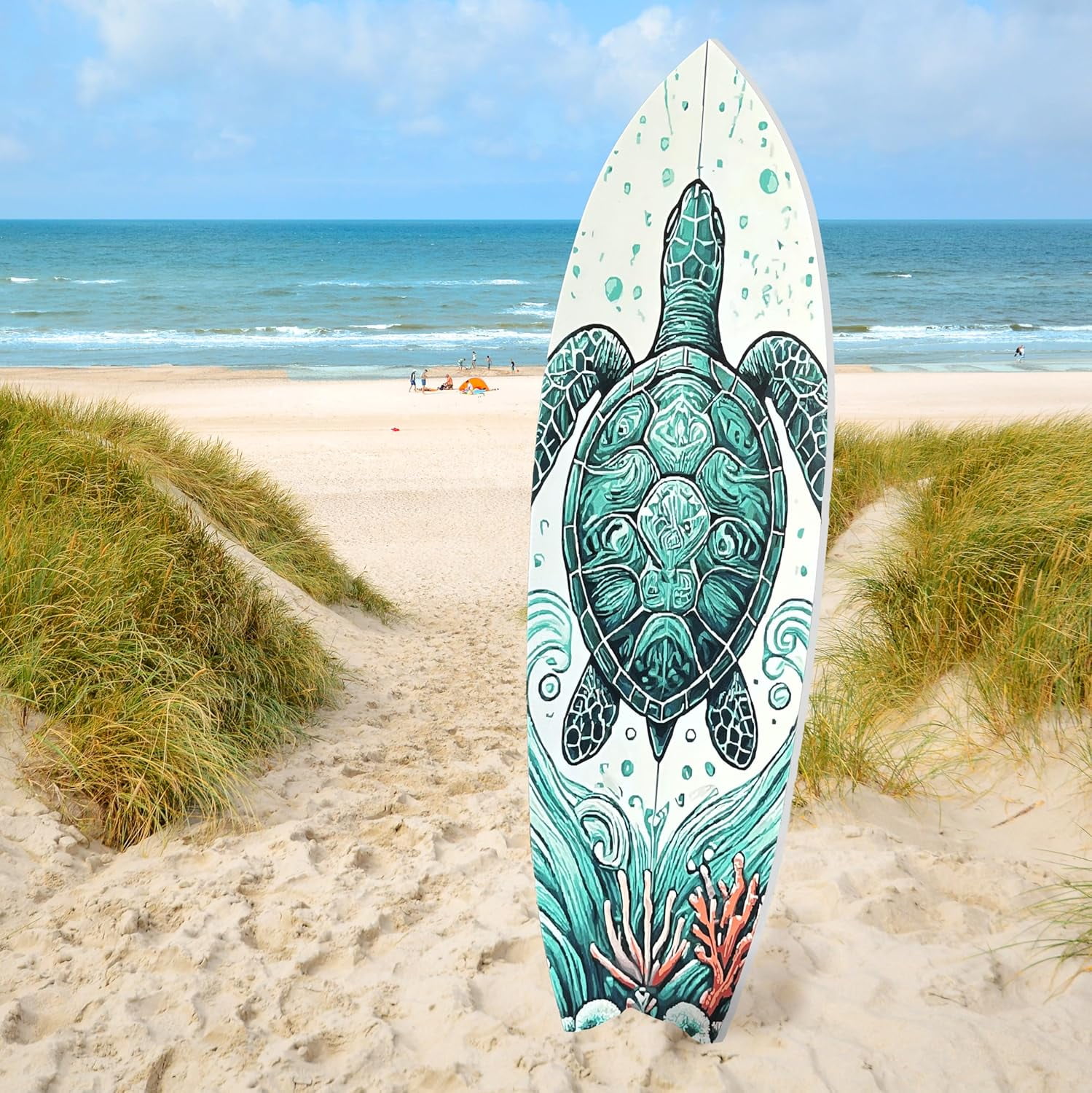 JennyGems Outdoor Decorative Turtle Surfboard Wall Art, PVC, Surfboard ...