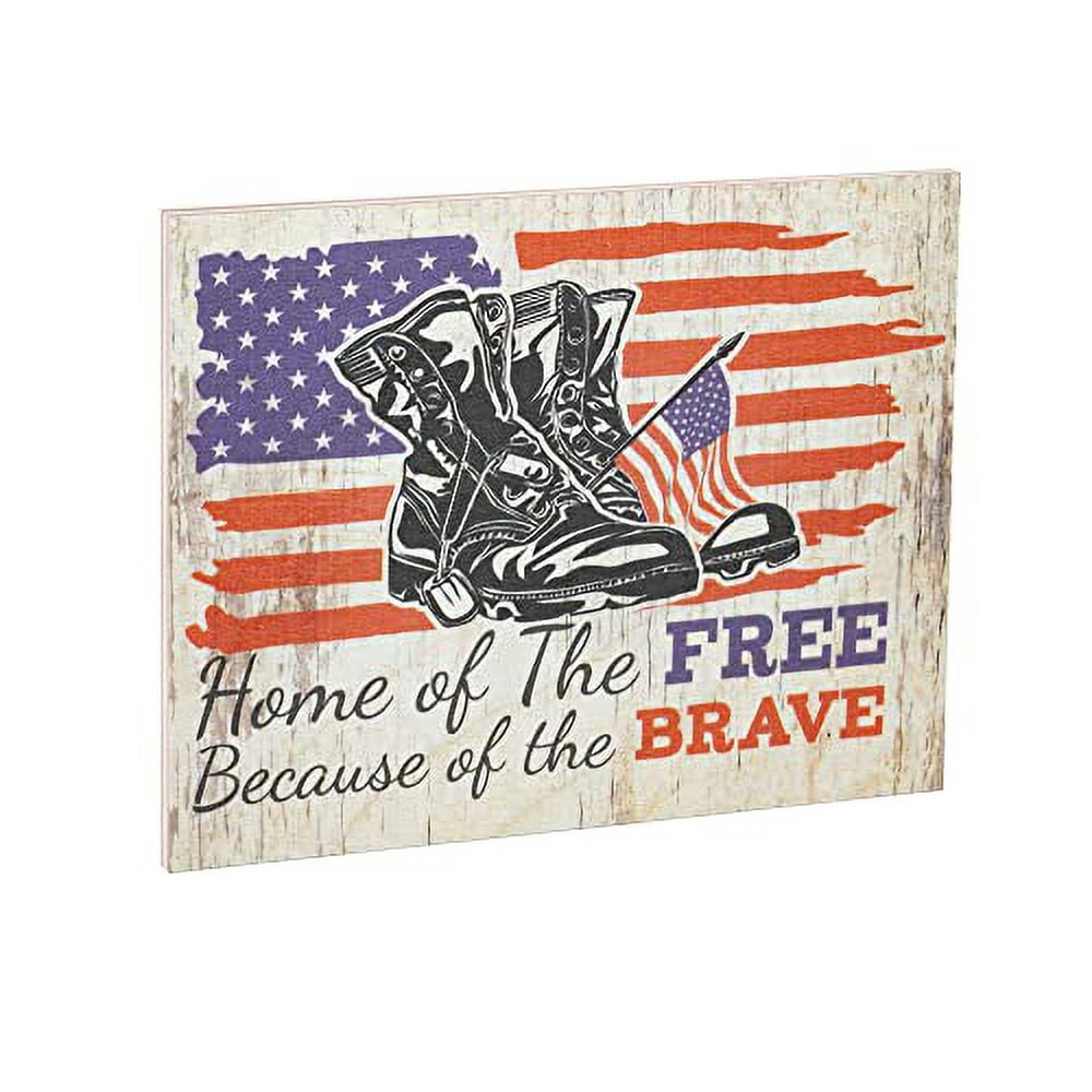 JennyGems Patriotic Decorations, Home of the Free Because of the Brave ...