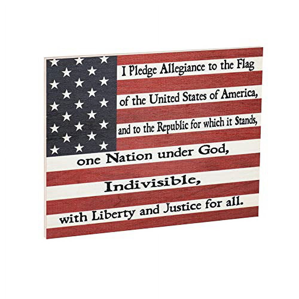 JennyGems Patriotic Decorations, Pledge of Allegiance Wooden Sign, 4th ...