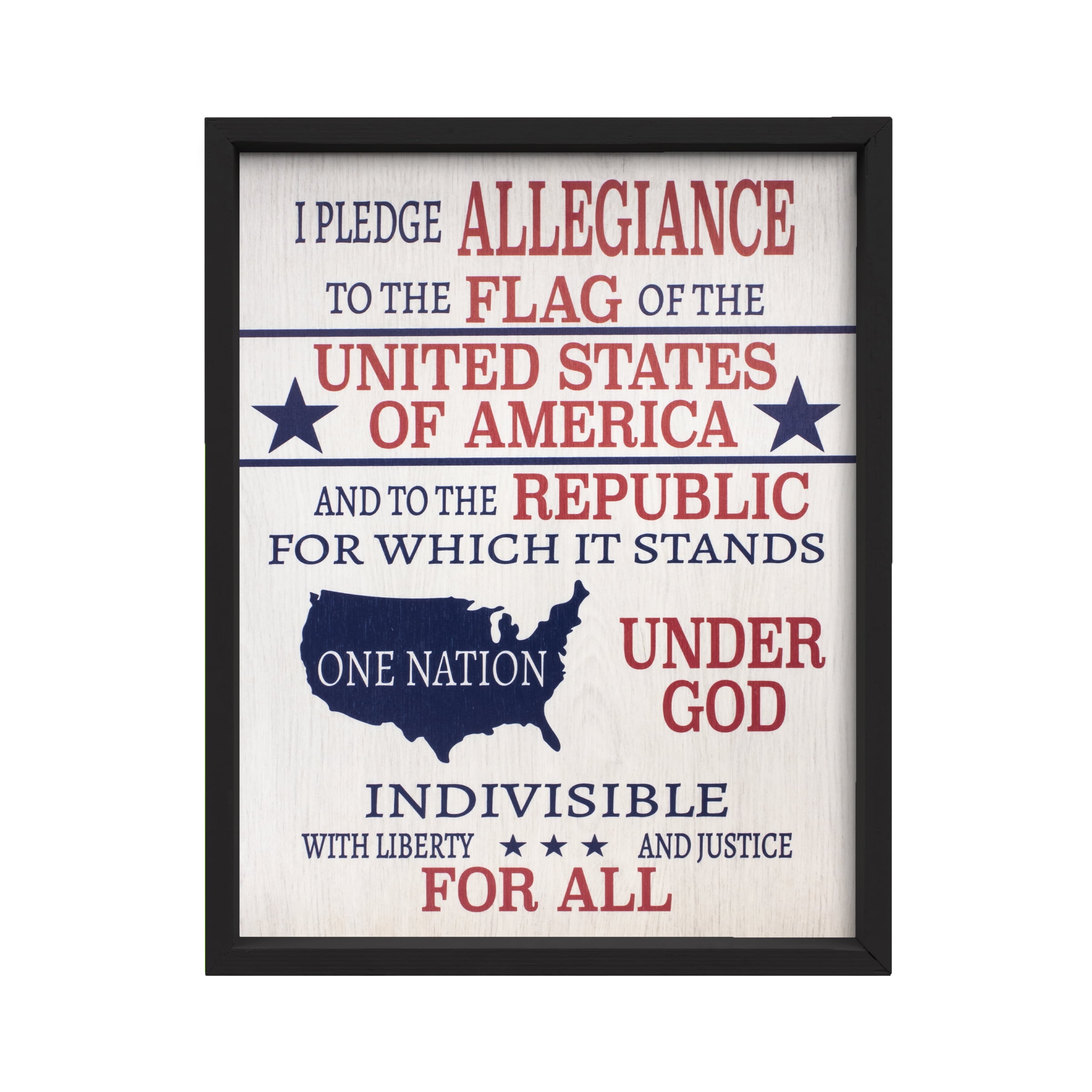 JennyGems Pledge of Allegiance, 12.5x15.5 Inch Framed Wooden Patriotic ...