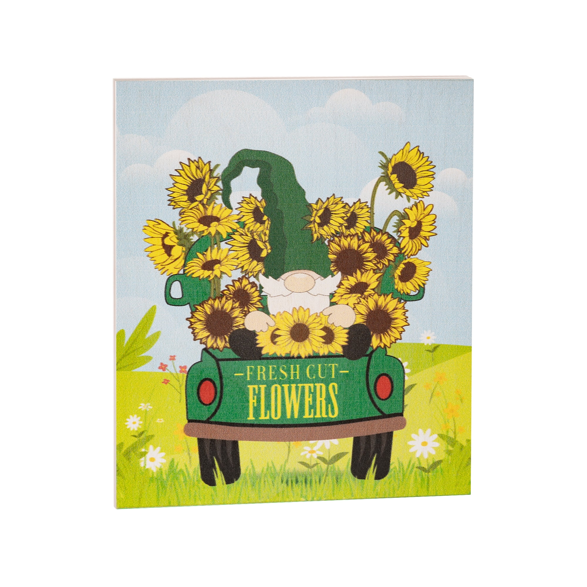 JennyGems Spring Decorations, Sunflower Spring Gnome Wooden Sign ...