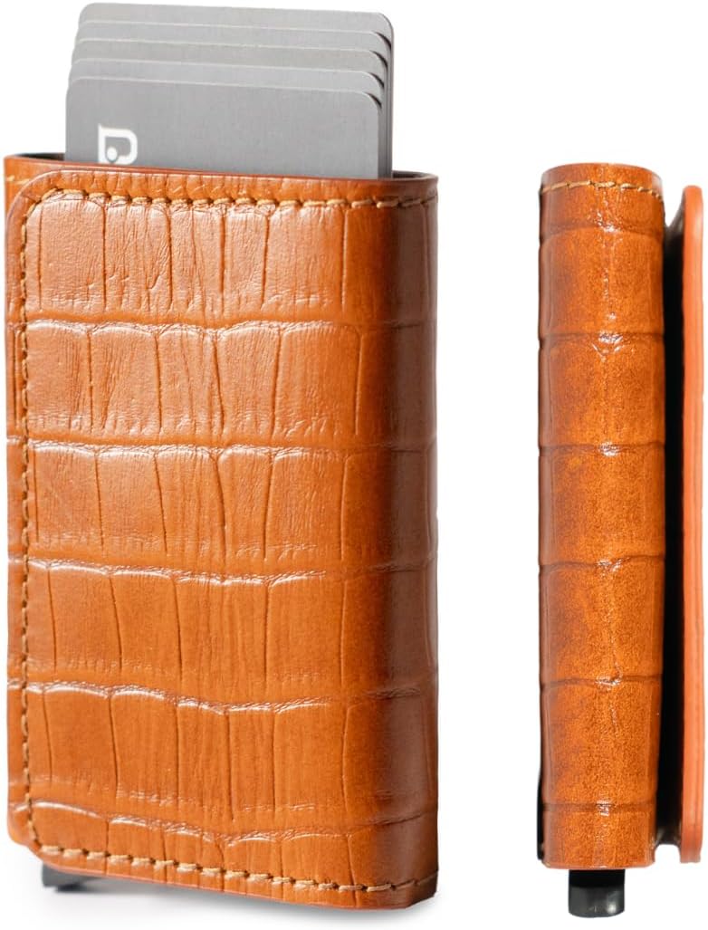 Jenoss Smart Wallet for Men: Full Grain Leather, Handcrafted, Slide ...