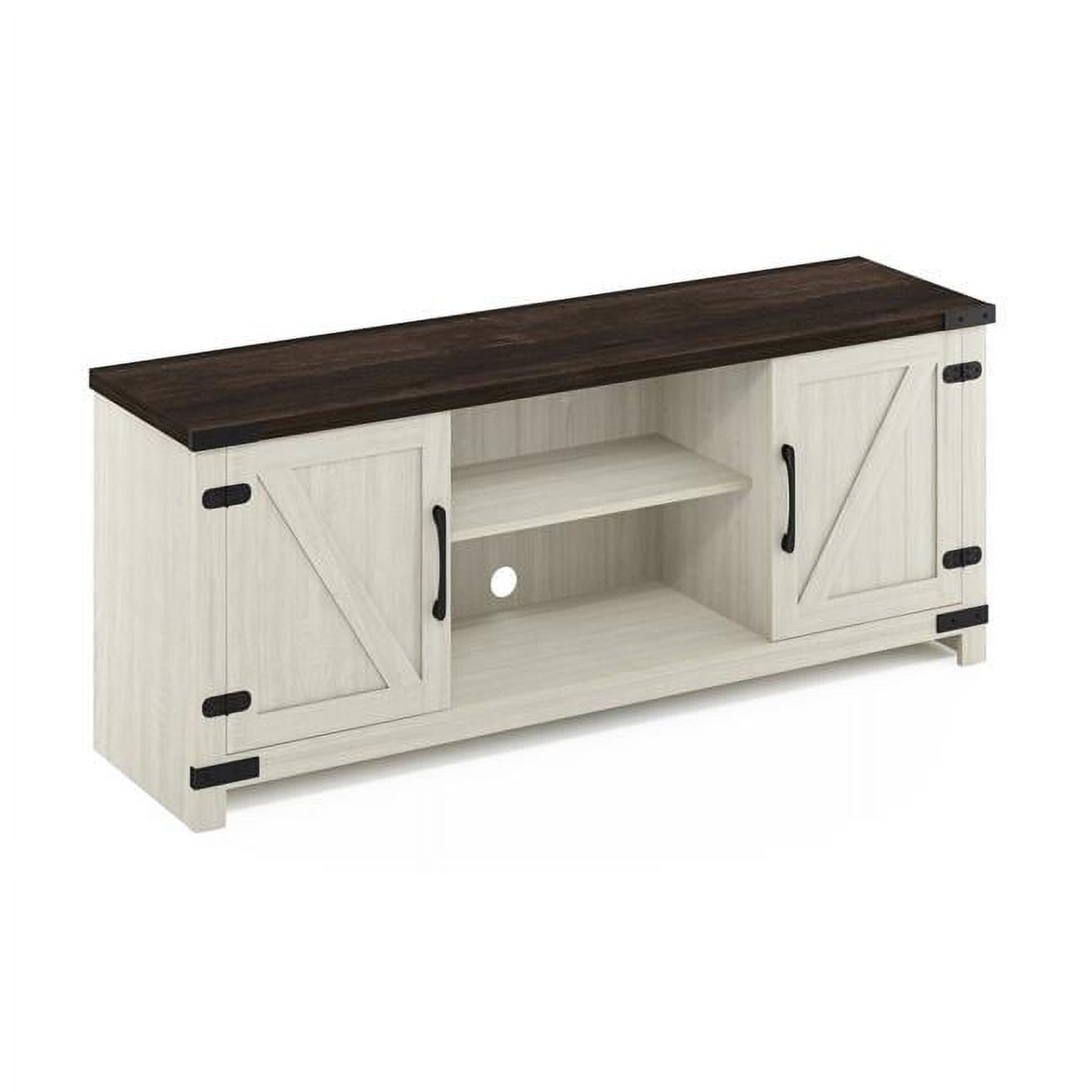 Jensen 2 Tone Farmhouse Barn Door TV Entertainment Cabinet with Storage ...