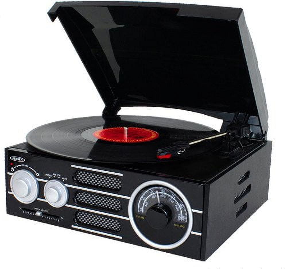 Jensen 3-Speed Stereo Turntable with AM/FM Stereo Radio with USB Port ...