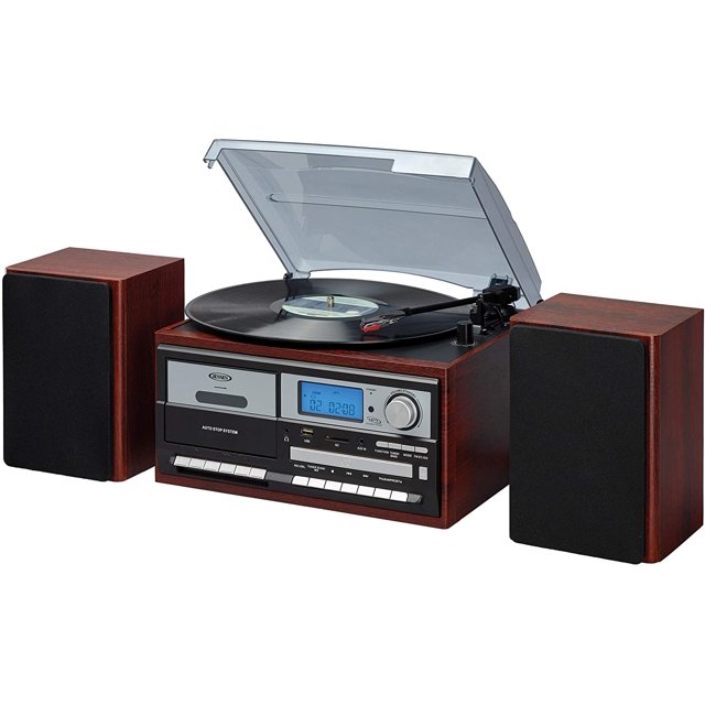 Jensen 3-Speed Turntable with CD Player, AM/FM Stereo Radio and ...