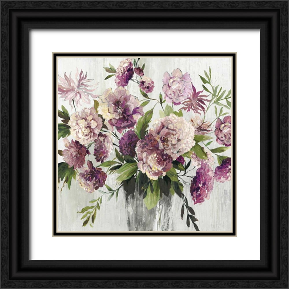 Jensen, Asia 15x15 Black Ornate Wood Framed with Double Matting Museum ...