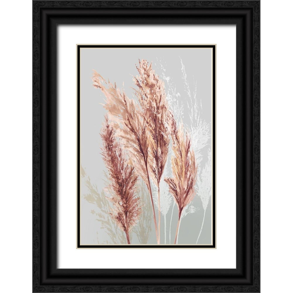 Jensen, Asia 17x24 Black Ornate Wood Framed with Double Matting Museum ...