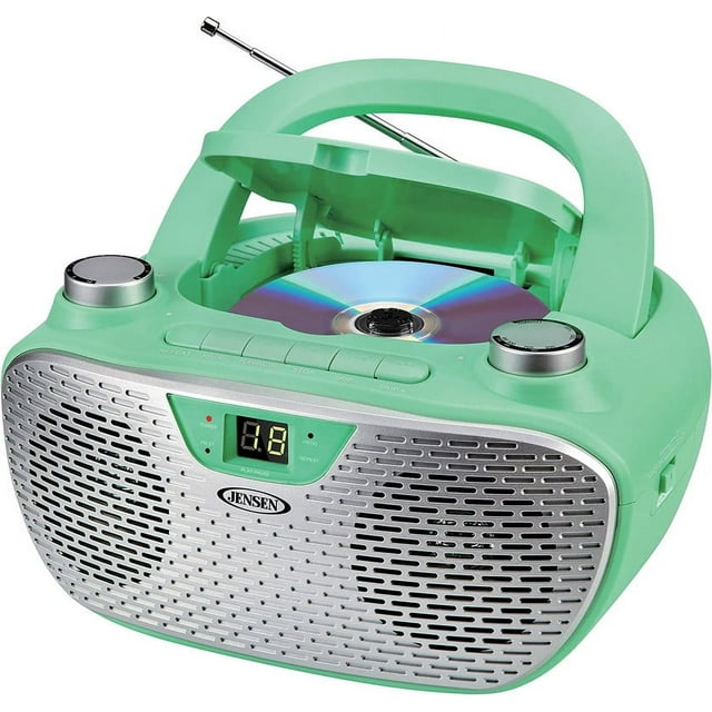 Jensen Portable Green Boombox with Bluetooth, MP3, CD-485-GR, Digital ...