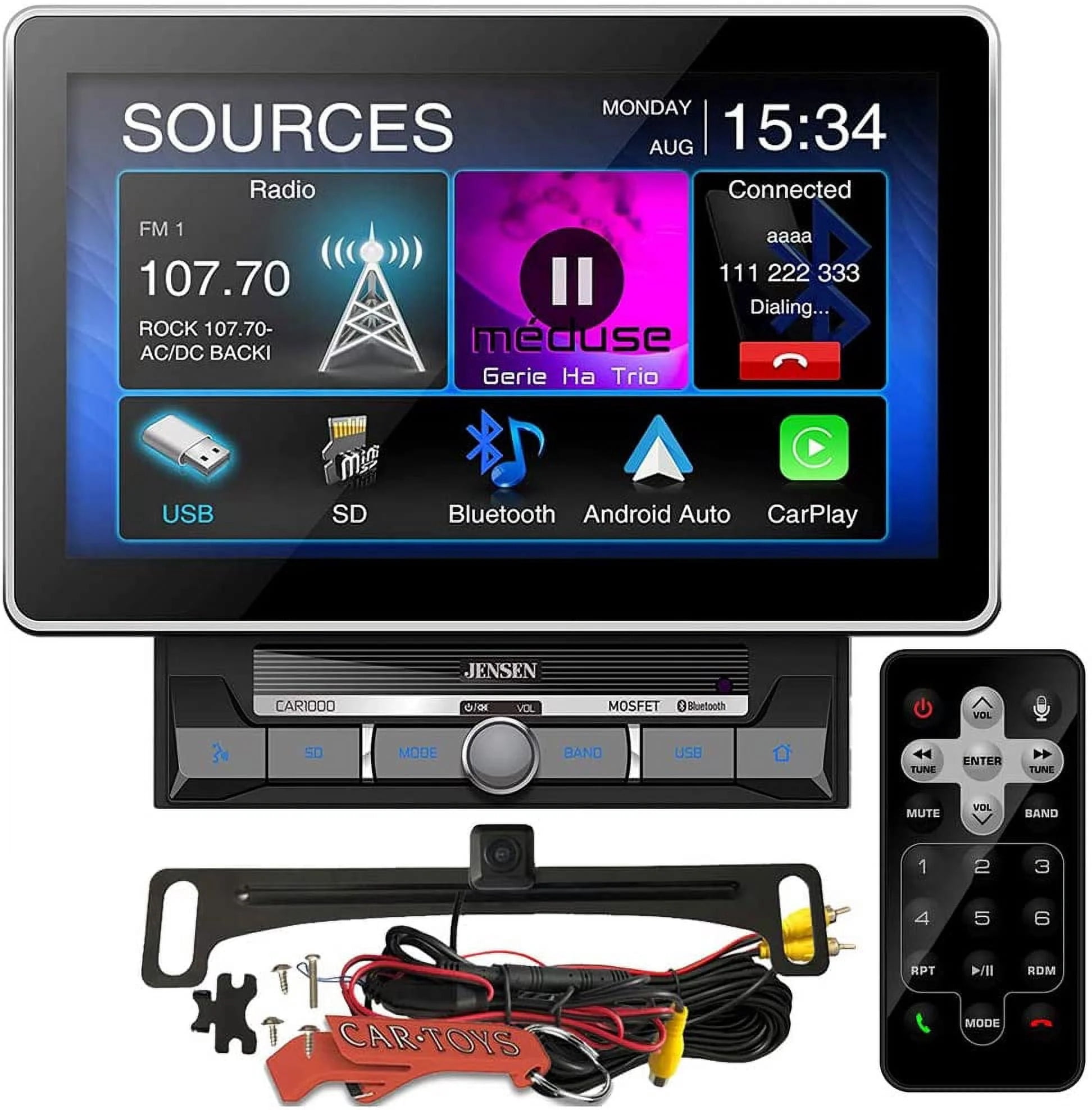 Jensen CAR1000 10.1" Extra Large Touchscreen Media Receiver Safe Driver ...