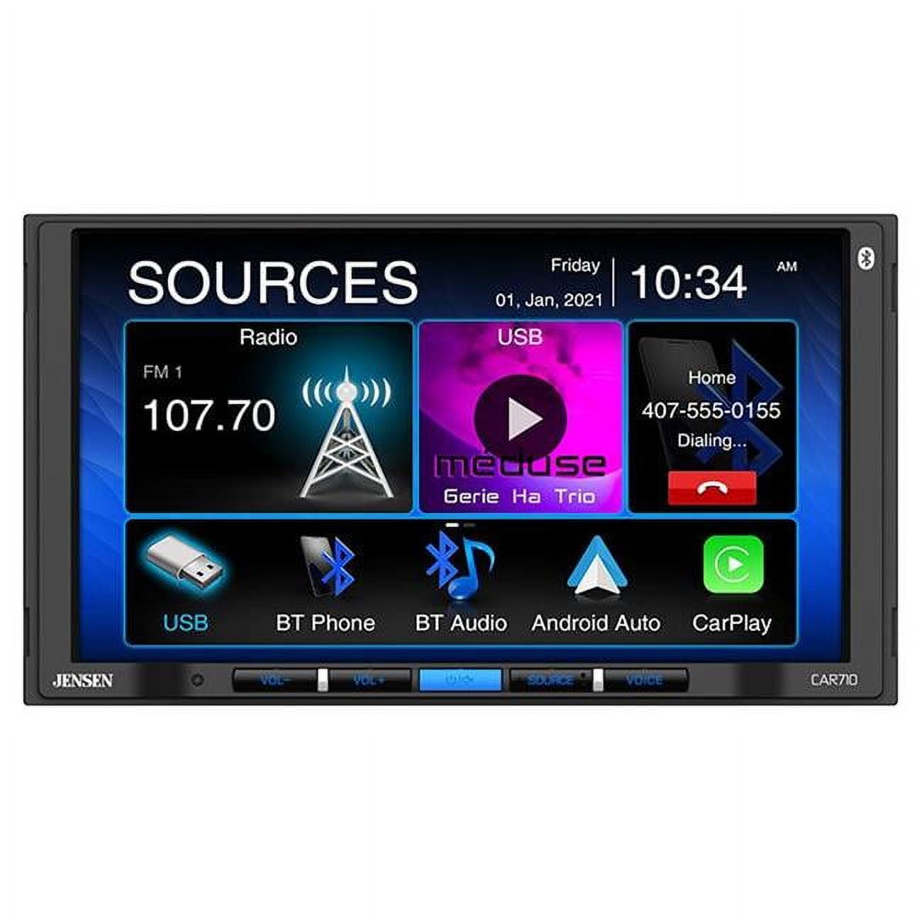 Jensen CAR710 7 in. 2 Din LCD Media Receiver with Apple Play, Touch ...
