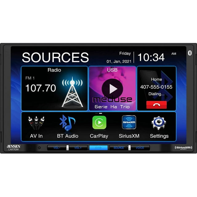Jensen 7” Car Stereo | Multimedia Receiver with Apple CarPlay, Android ...