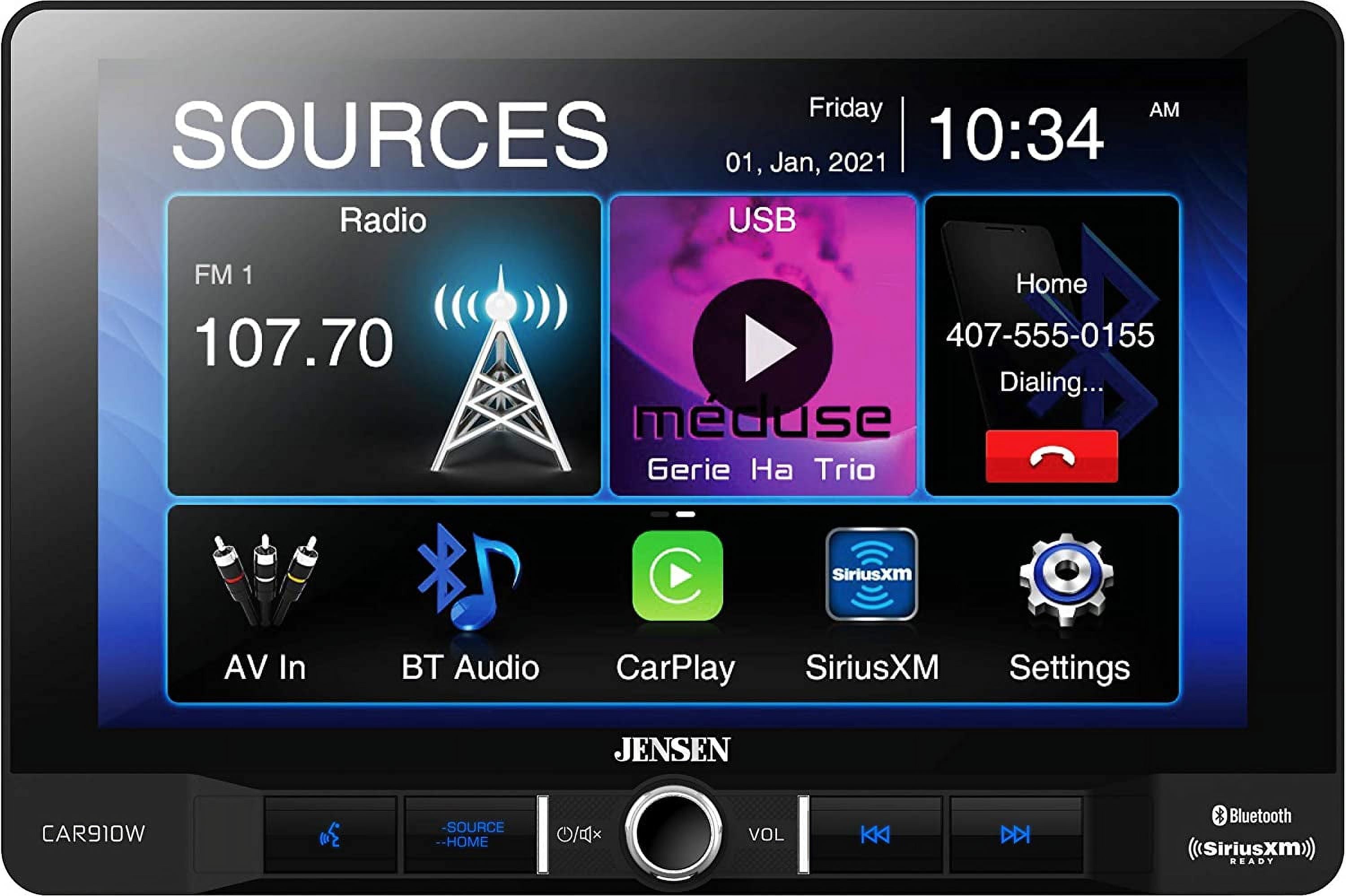 Jensen 9 inch Car Stereo, Wireless/Wired Apple CarPlay, Android ...