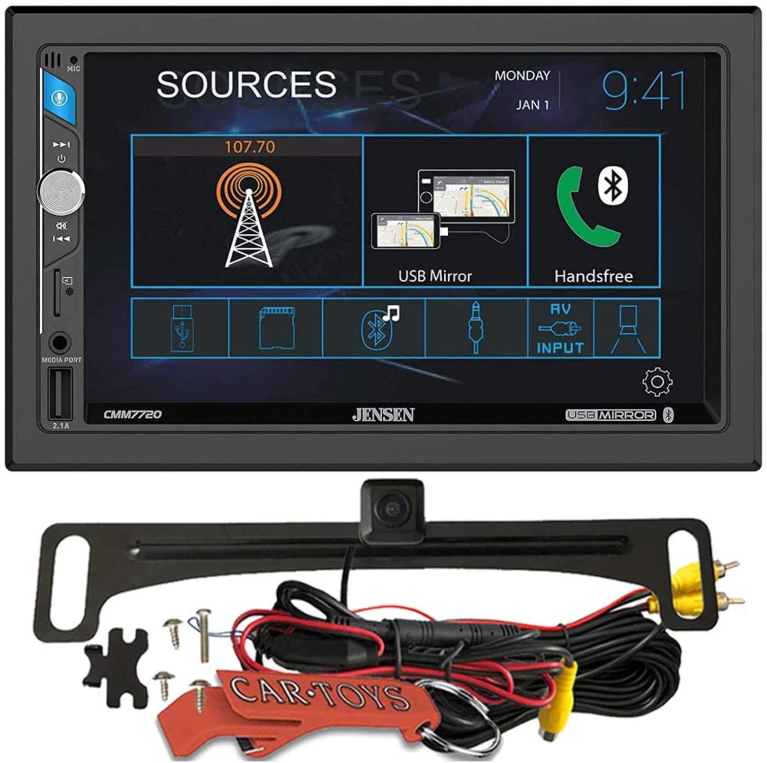 Jensen CMM7720 7-Inch Digital Multimedia Receiver Safe Driver's Bundle ...
