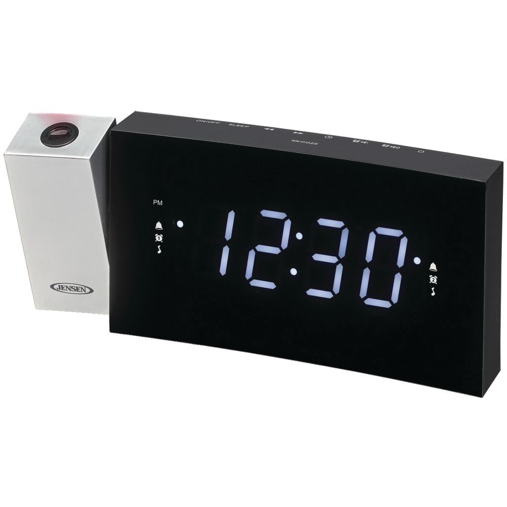 Jensen Compact Time Projection Dual Alarm Clock Radio with Large Easy ...
