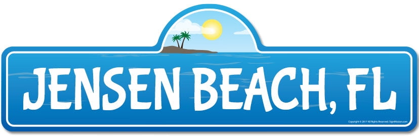 Jensen FL Florida Beach Street Sign | Indoor/Outdoor | Surfer Ocean ...