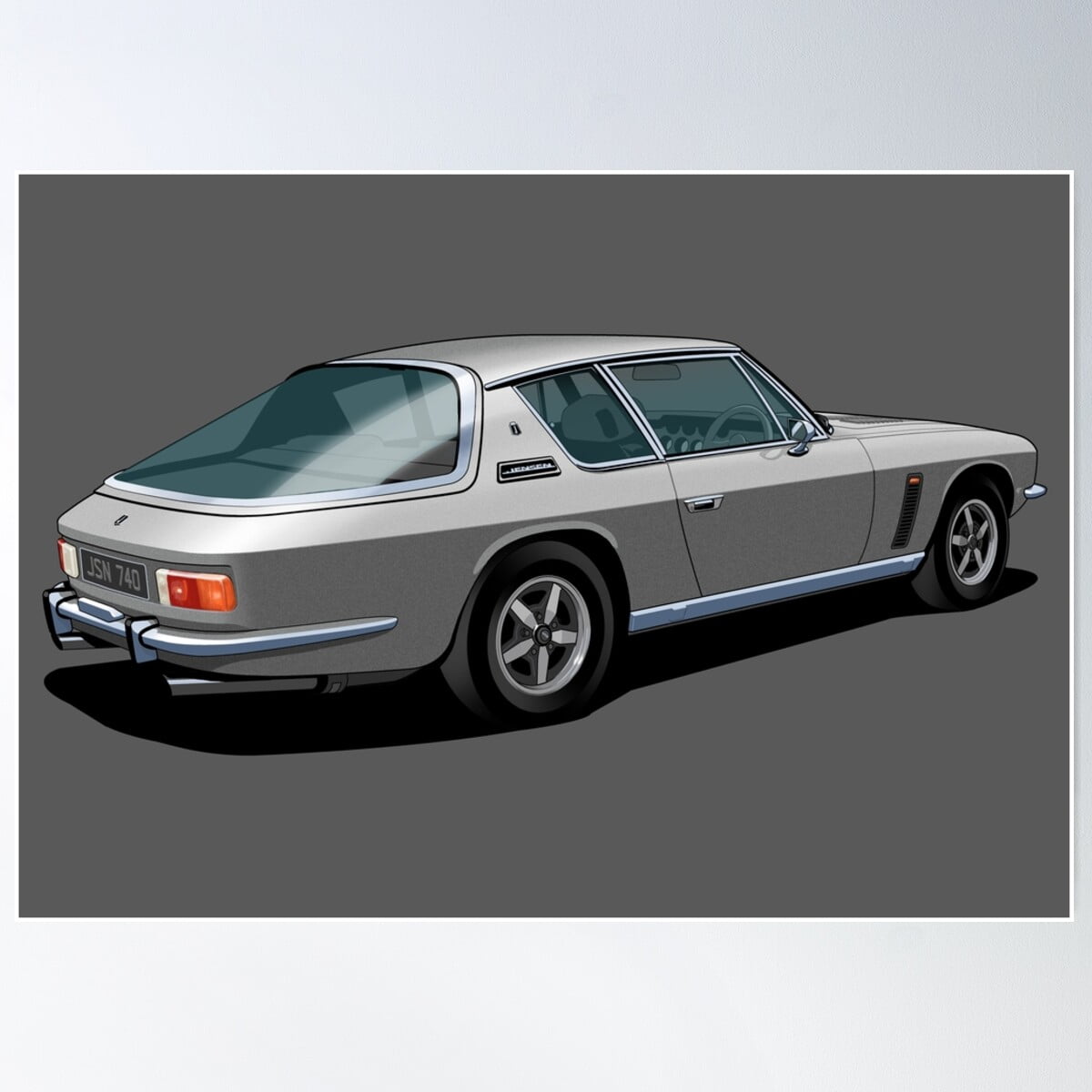 Jensen Interceptor Iii In Silver Poster Wall Art, Modern Wall Decor ...