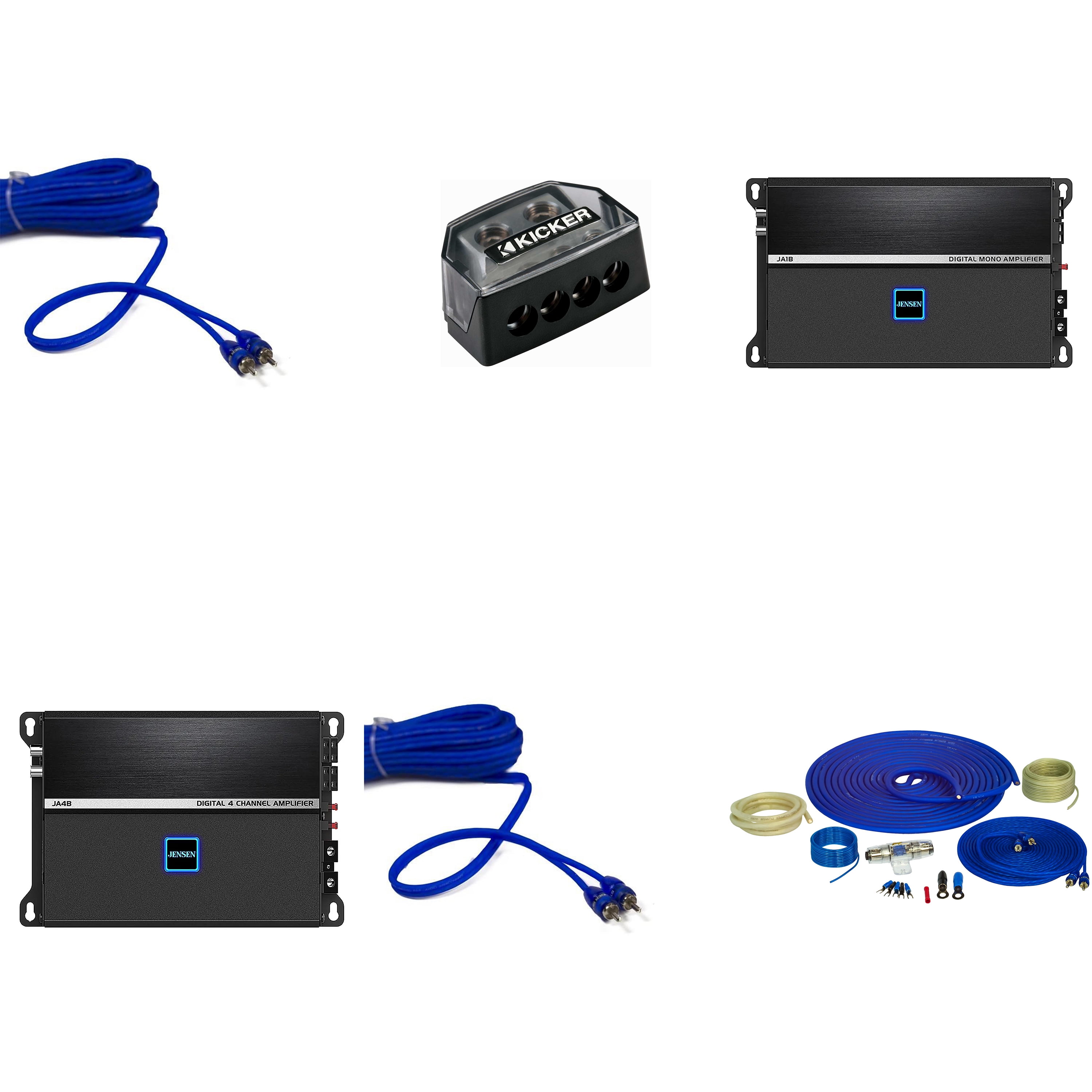 Jensen JA4B 740 Watt 4 Channel and JA1B 470 Watt Mono Amp Bundle With ...