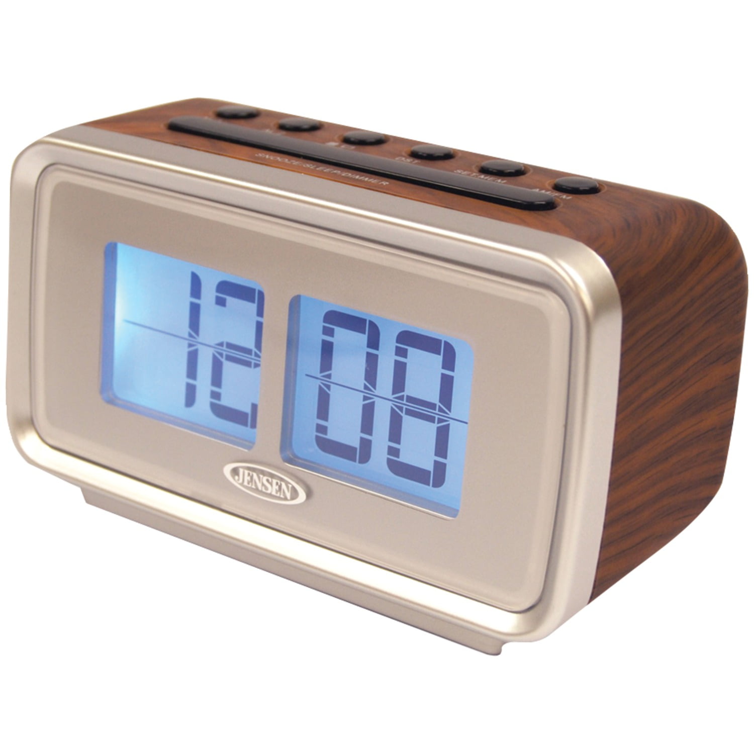 Jensen JCR-232 Clock Radio, Brown - Walmart.com