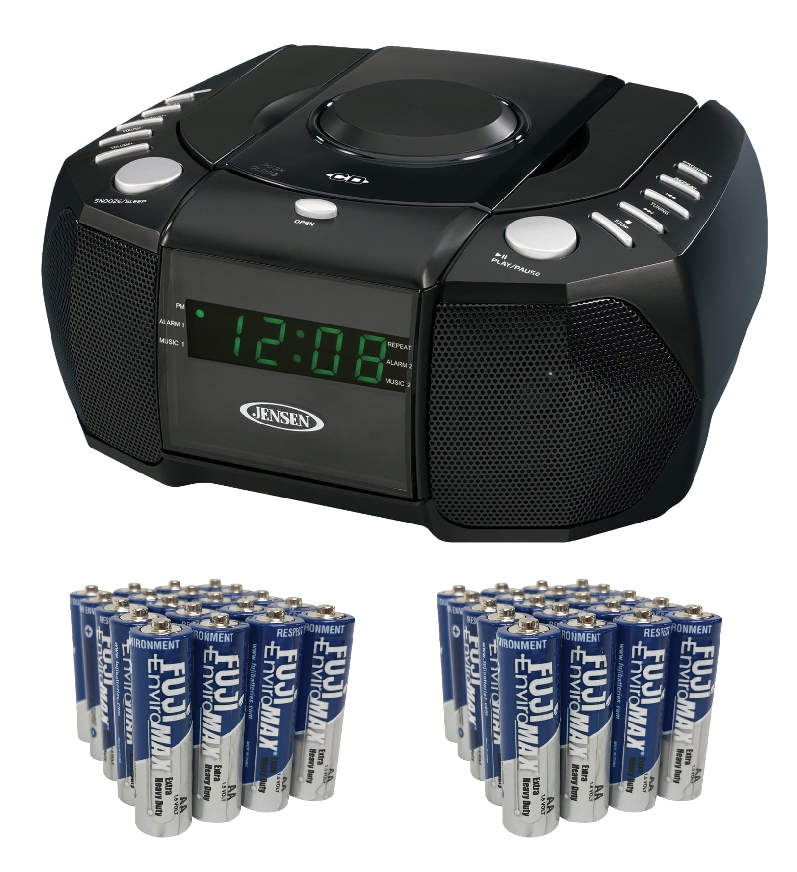 Jensen Jcr 310 Dual Alarm Clock Am Fm Stereo Radio Cd Player Includes