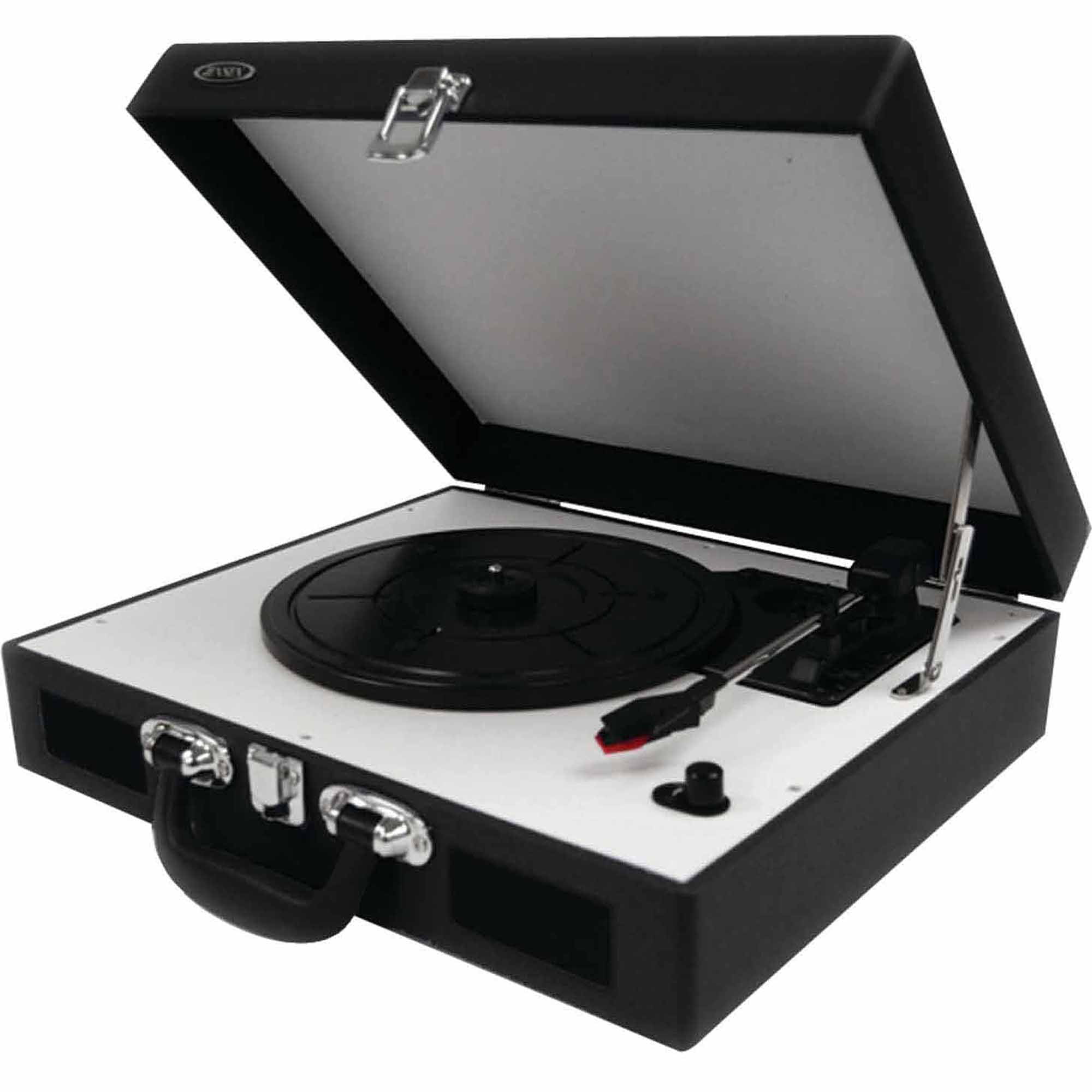 Portable 3-Speed Turntable Built-in Speakers Black - Walmart.com