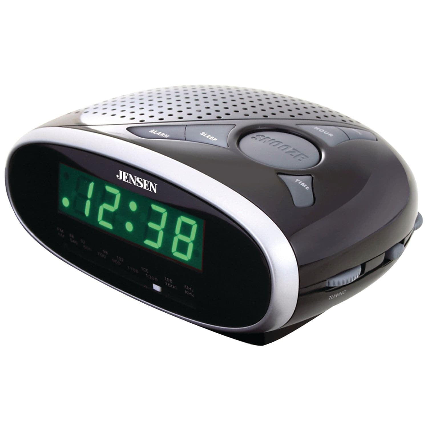 Jensen LED Alarm Clocks, JCR-175 in Black color - Walmart.com