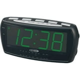 Jensen Large Display AM/FM Alarm Clock Radio, Battery Backup, Gradual ...