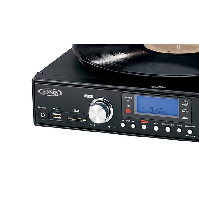 Jensen Professional 3-Speed Stereo Turntable with MP3 Encoding System ...