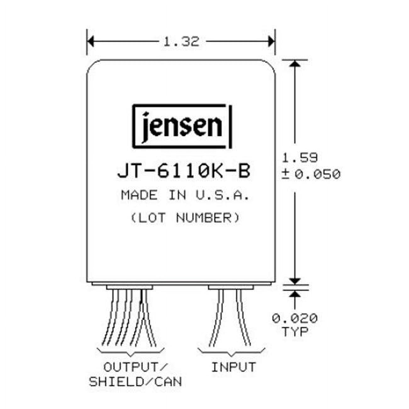 Jensen Transformers JT-6110K-B Line Input Transformer 4-1 Stepdown ...