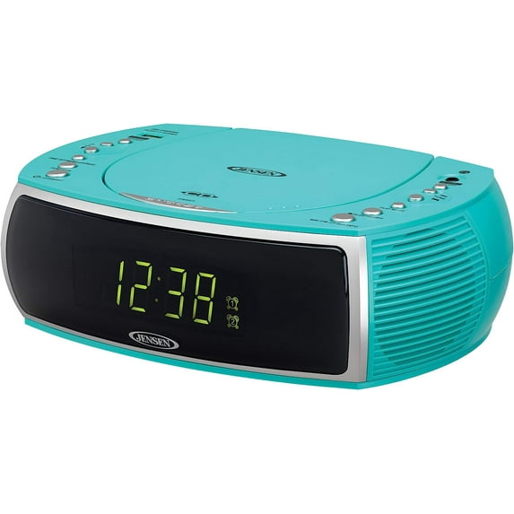 Jensen CD Tabletop Stereo Clock with AM/FM Radio, Dual Alarm, USB Port ...