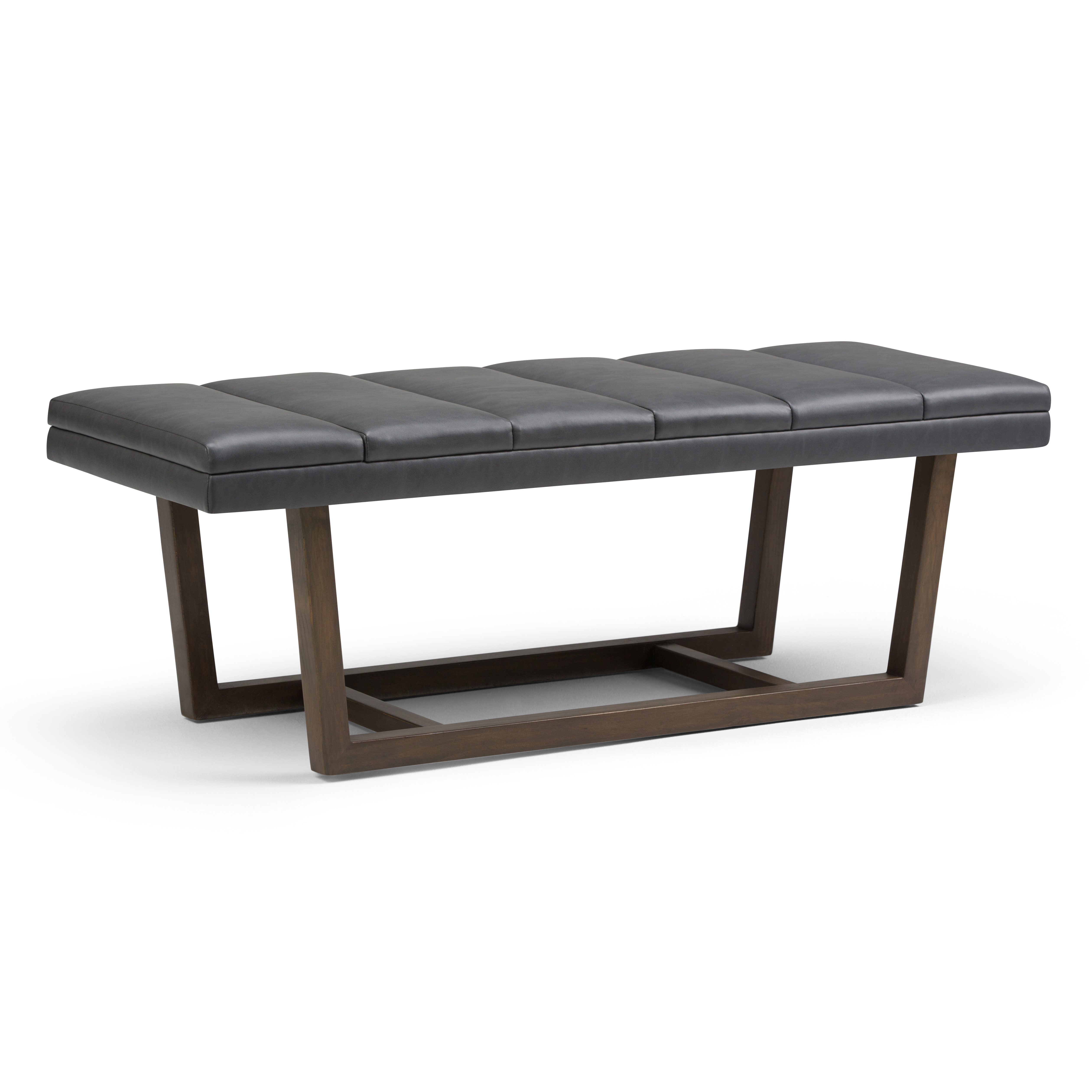 Jenson 53 inch Wide Modern Rectangle Ottoman Bench in Stone Grey Faux ...