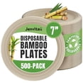 Jenvita Bamboo Disposable Plates, Heavy Duty Paper Plates 7 in., 500 ...