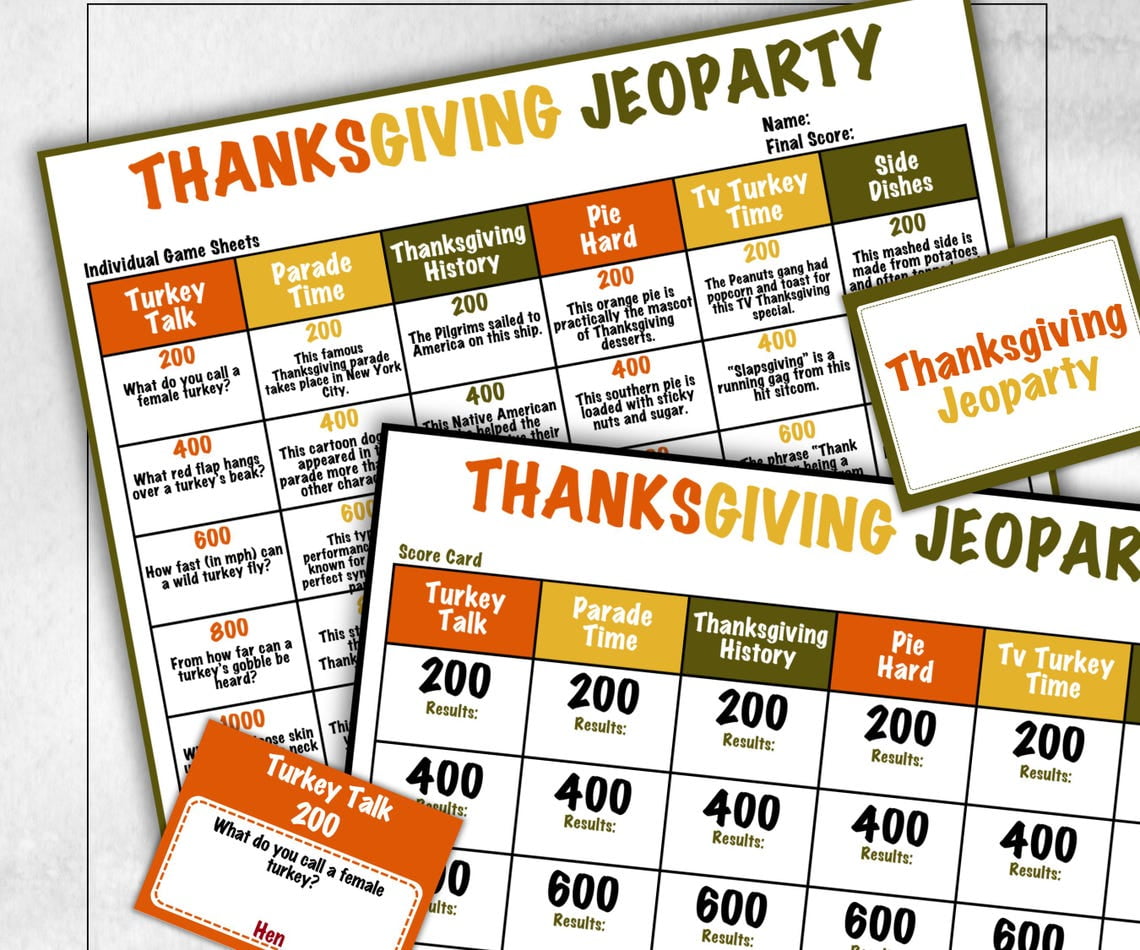 Jeopardy Trivia Party Printable, Quiz Game Show, Group & Family Fun ...