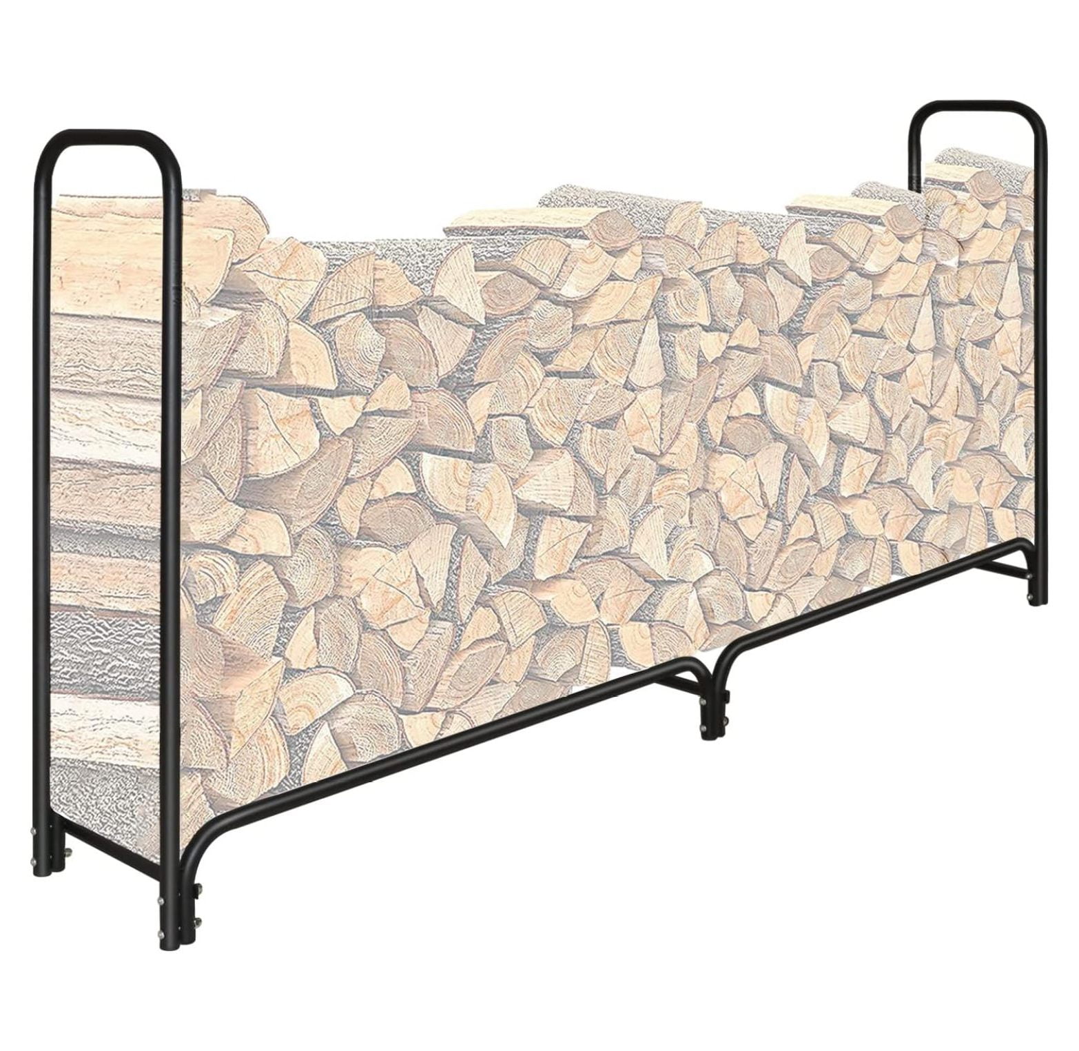 JepoIA 8ft Outdoor Firewood Rack, Steel Tubular Wood Racks, Easy ...